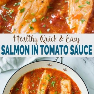 Healthy Quick and Easy Garlic Salmon in Tomato Sauce