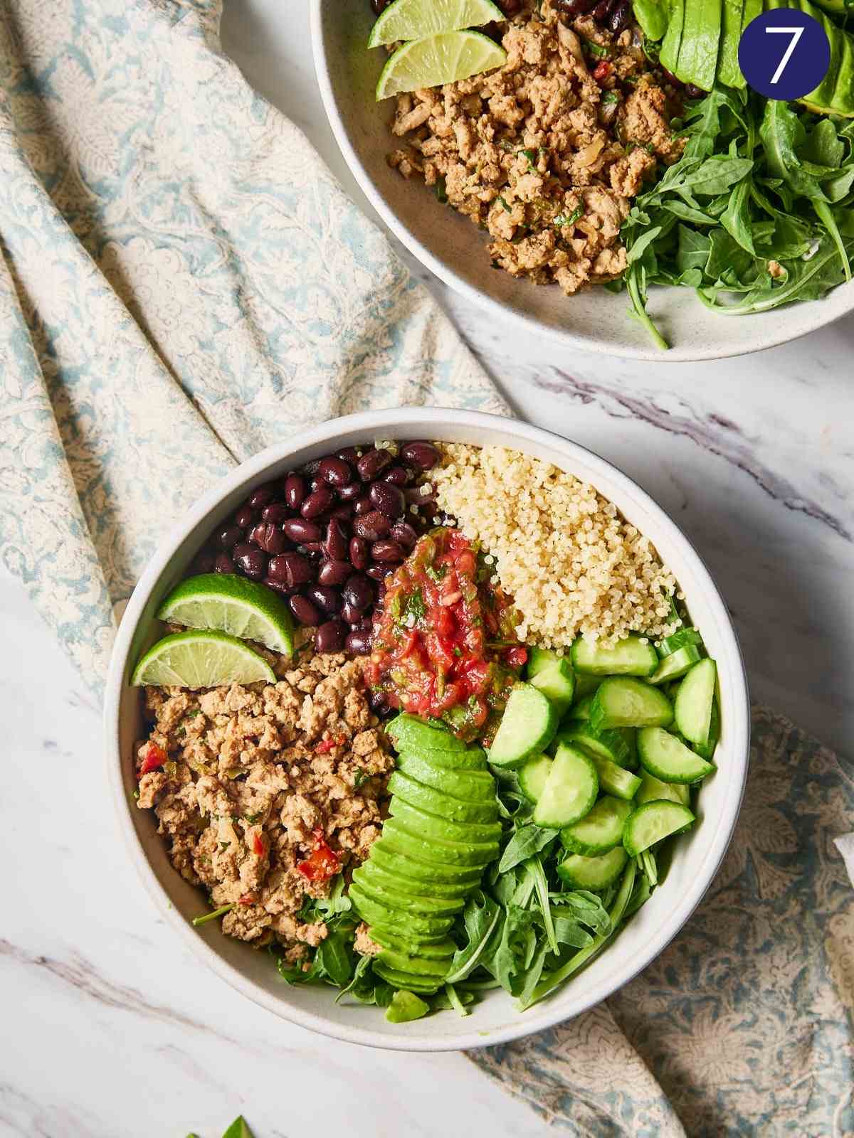 Black Bean Quinoa Turkey Burrito Bowls - Watch What U Eat