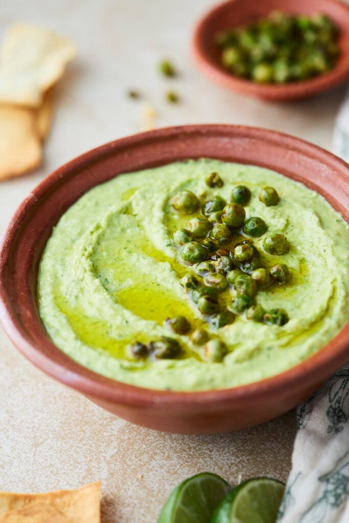 Homemade Geen Pea Hummus Recipe - Watch What U Eat